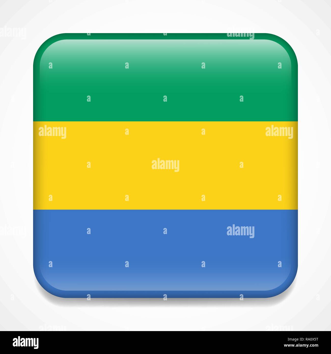 Flag of Gabon. Square glossy badge Stock Vector Image & Art - Alamy