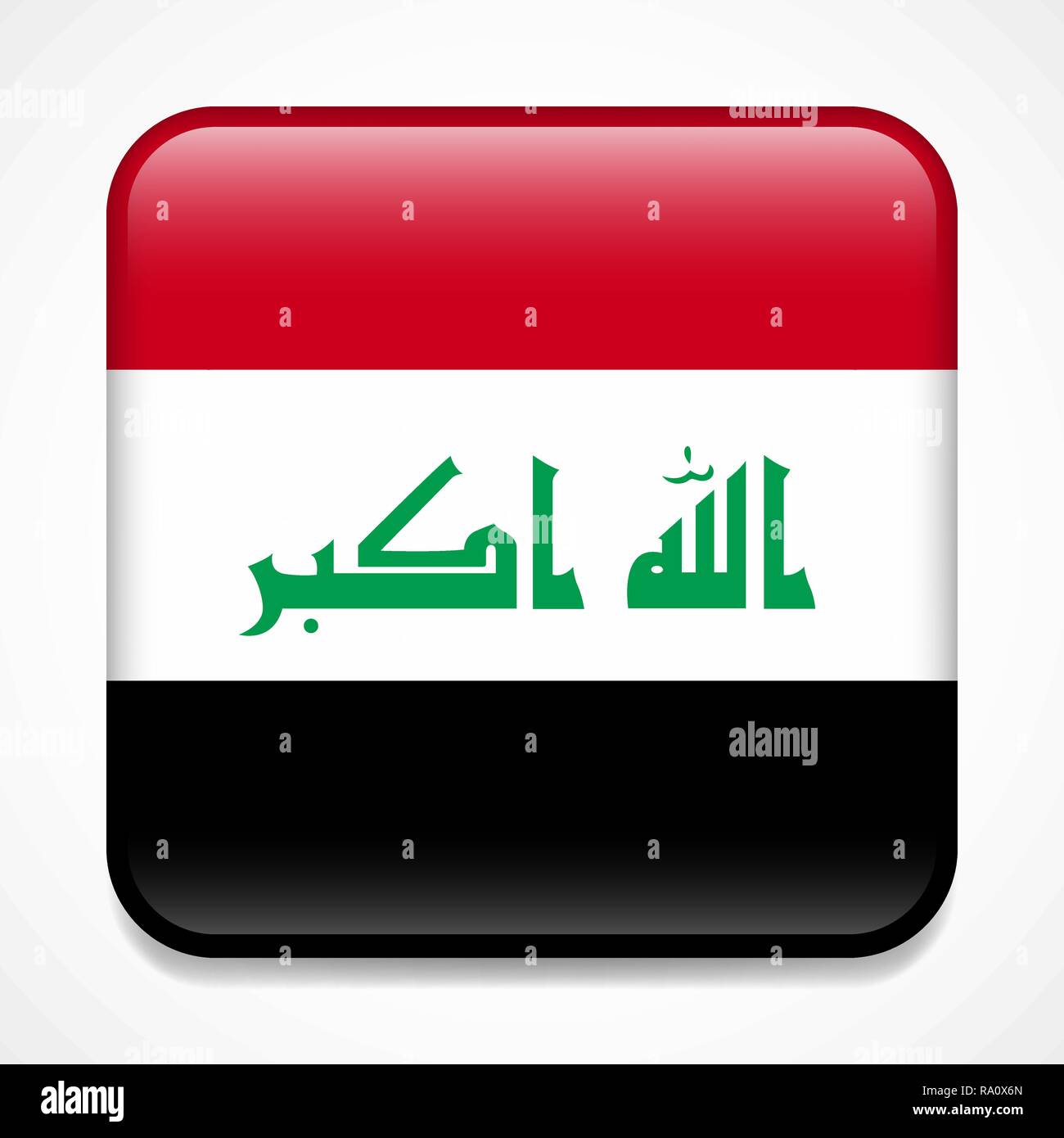 Flag of Iraq. Square glossy badge Stock Vector Image & Art - Alamy