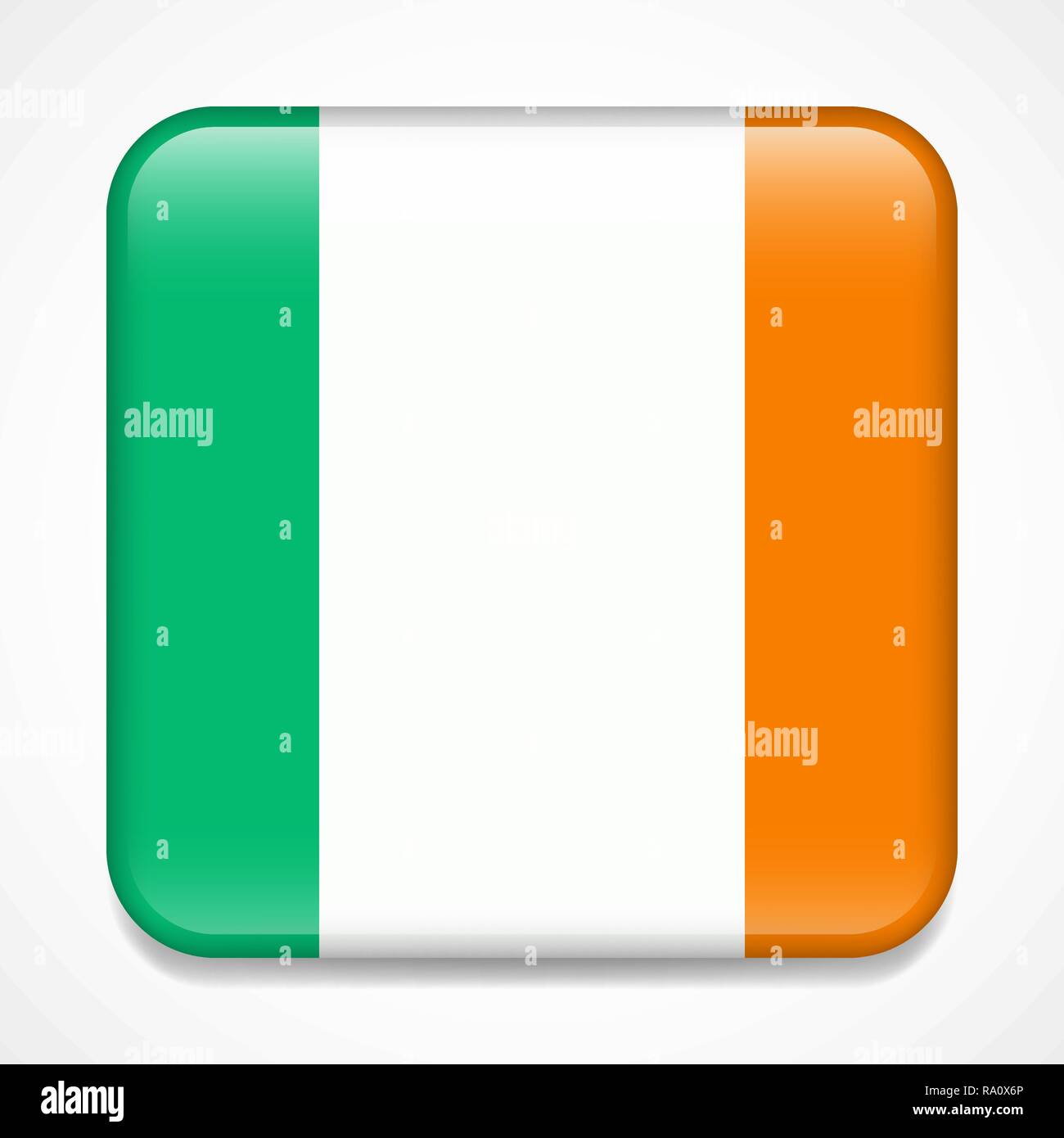 Flag of Ireland. Square glossy badge Stock Vector Image & Art - Alamy