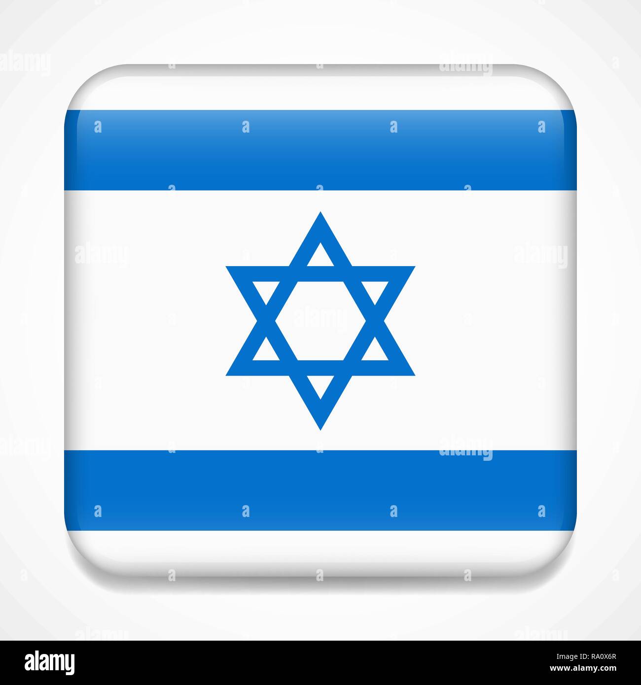 Flag of Israel. Square glossy badge Stock Vector Image & Art - Alamy