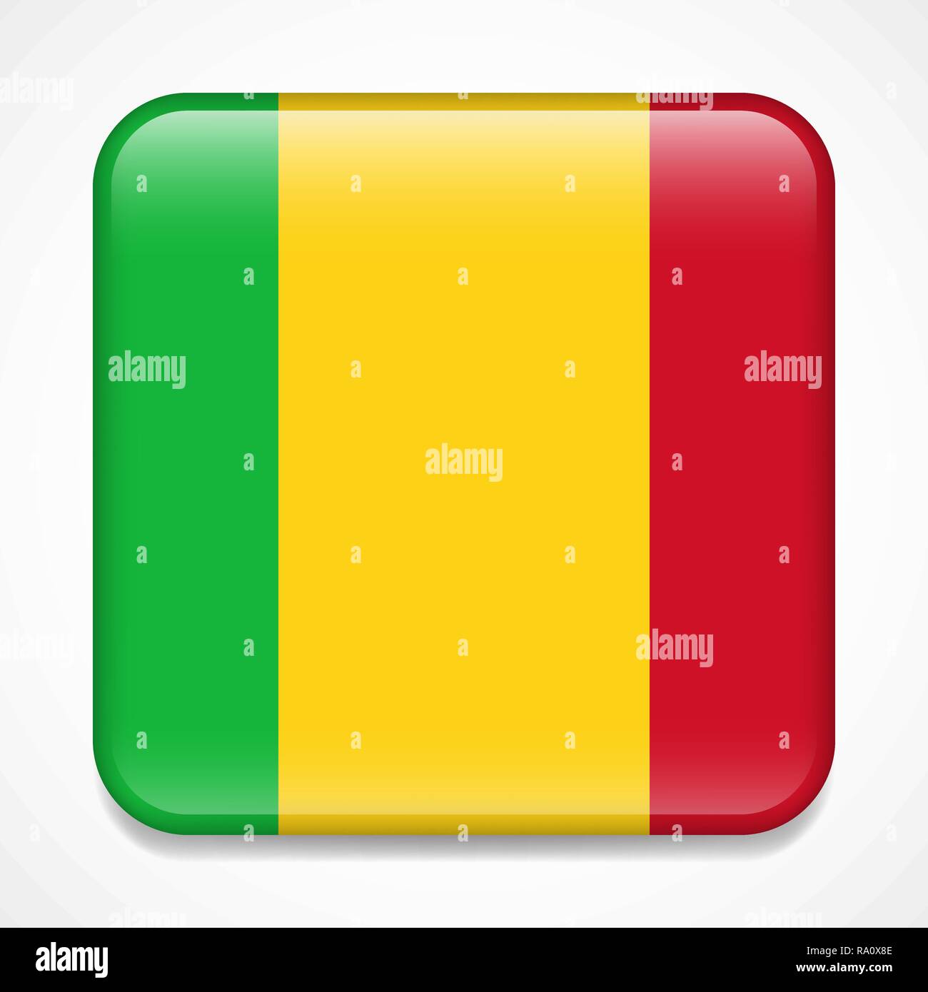 Flag of Mali. Square glossy badge Stock Vector Image & Art - Alamy