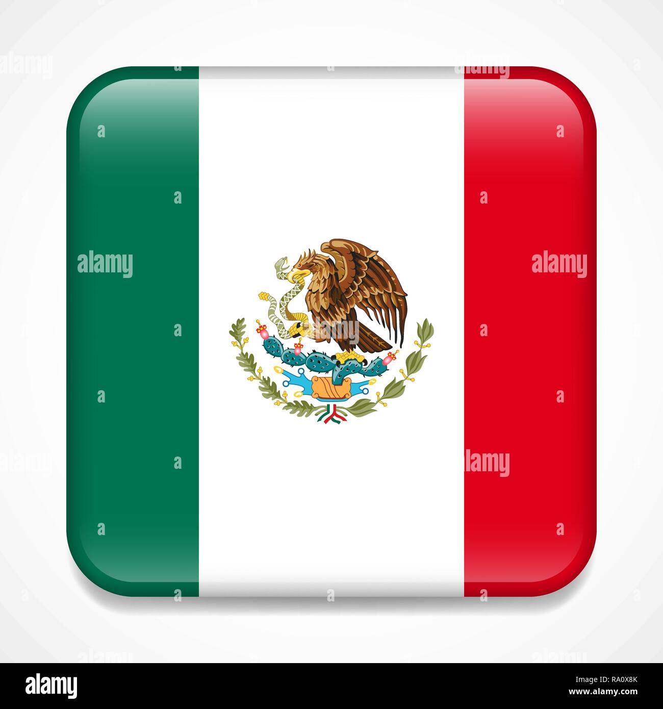 Flag of Mexico. Square glossy badge Stock Vector Image & Art - Alamy