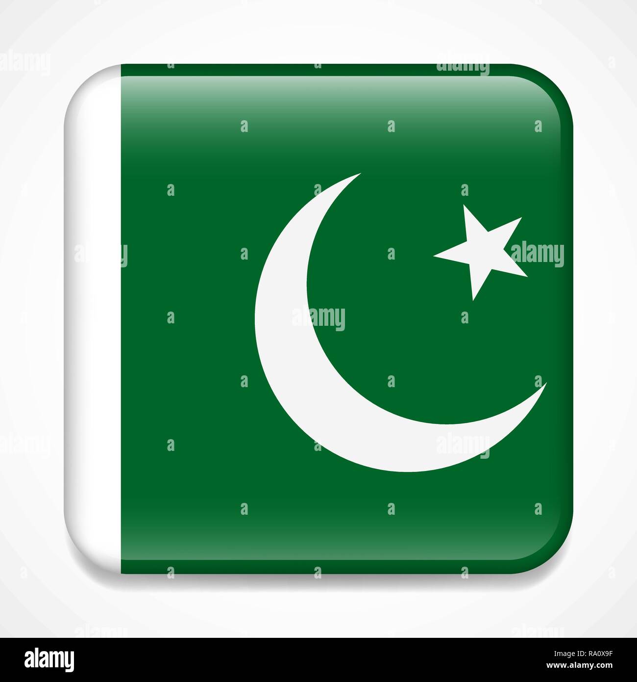 Flag of Pakistan. Square glossy badge Stock Vector Image & Art - Alamy