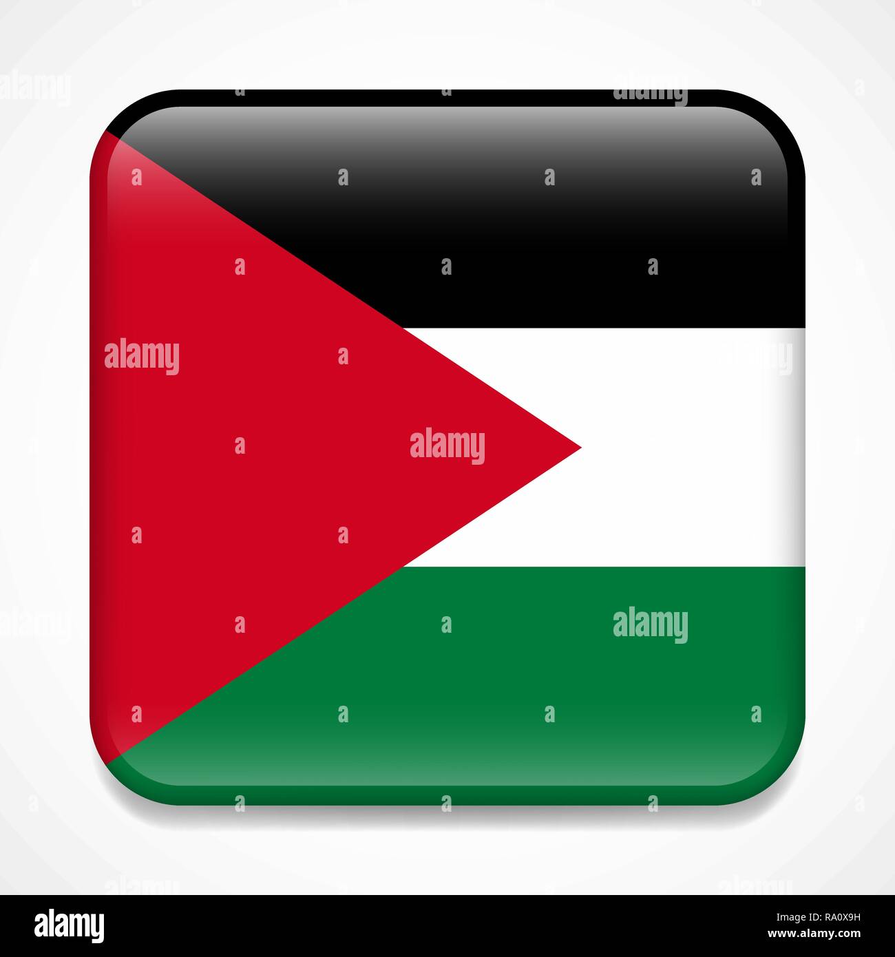 Flag of Palestine. Square glossy badge Stock Vector Image & Art - Alamy