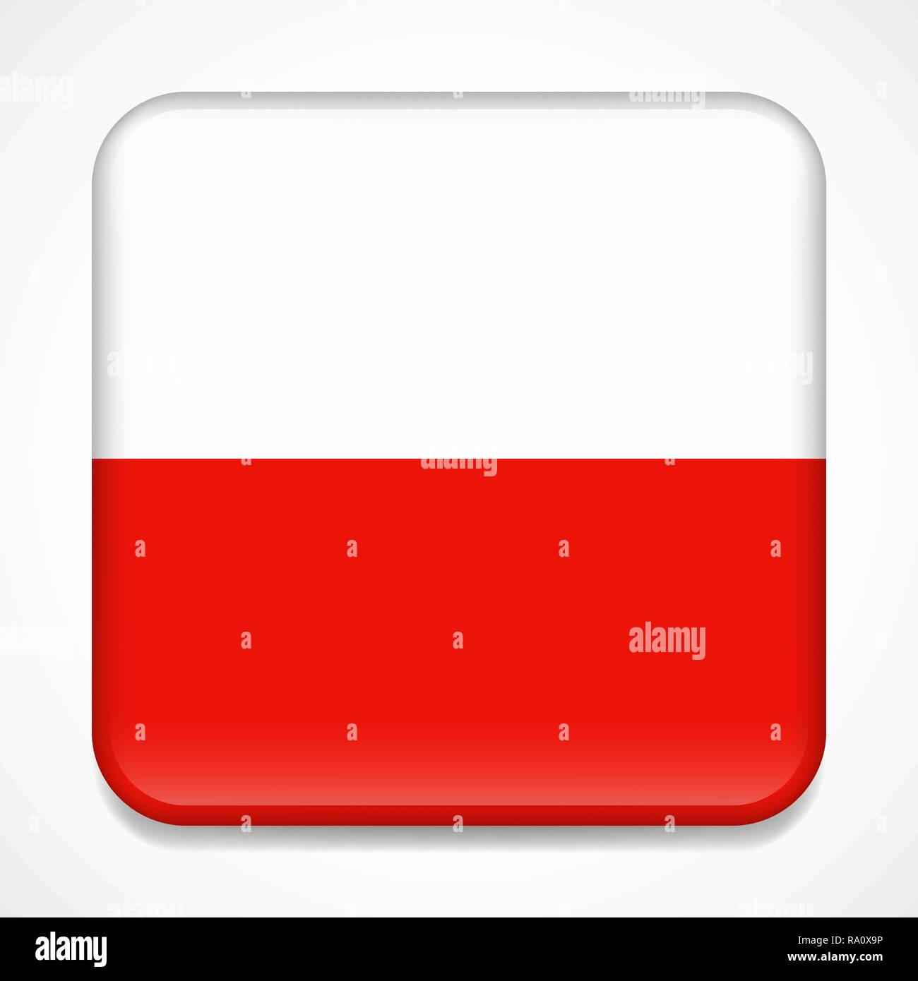 Flag of Poland. Square glossy badge Stock Vector Image & Art - Alamy