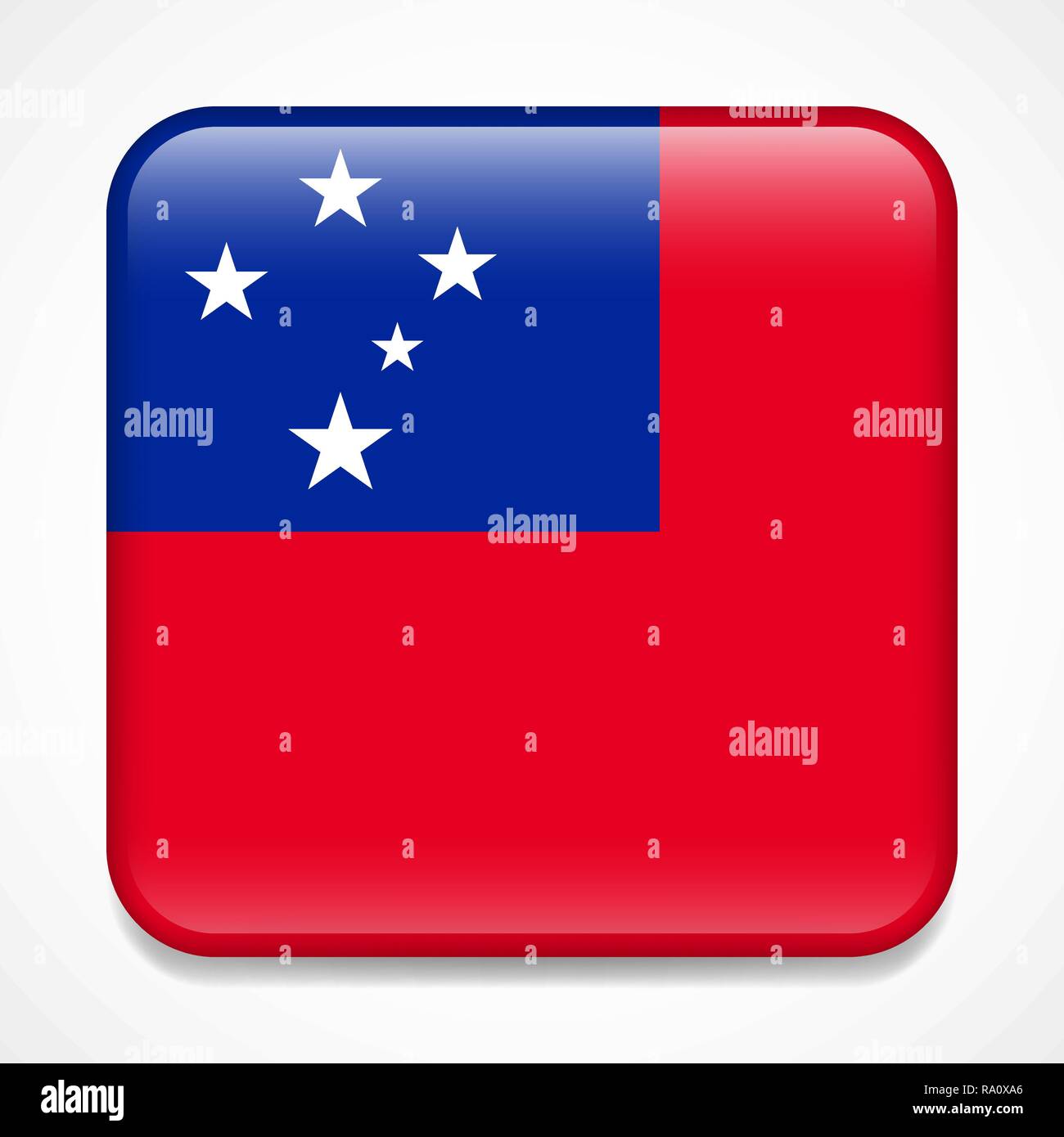 Flag of Samoa. Square glossy badge Stock Vector Image & Art - Alamy