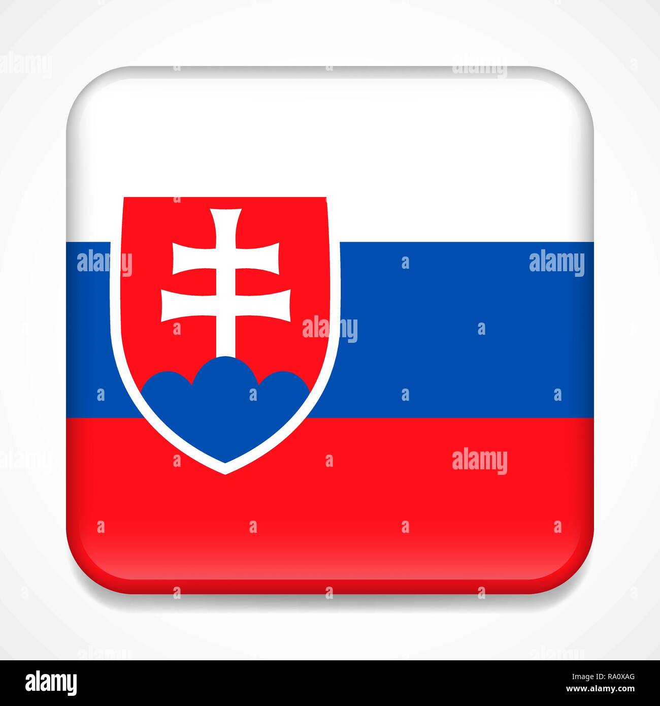 Flag of Slovakia. Square glossy badge Stock Vector Image & Art - Alamy