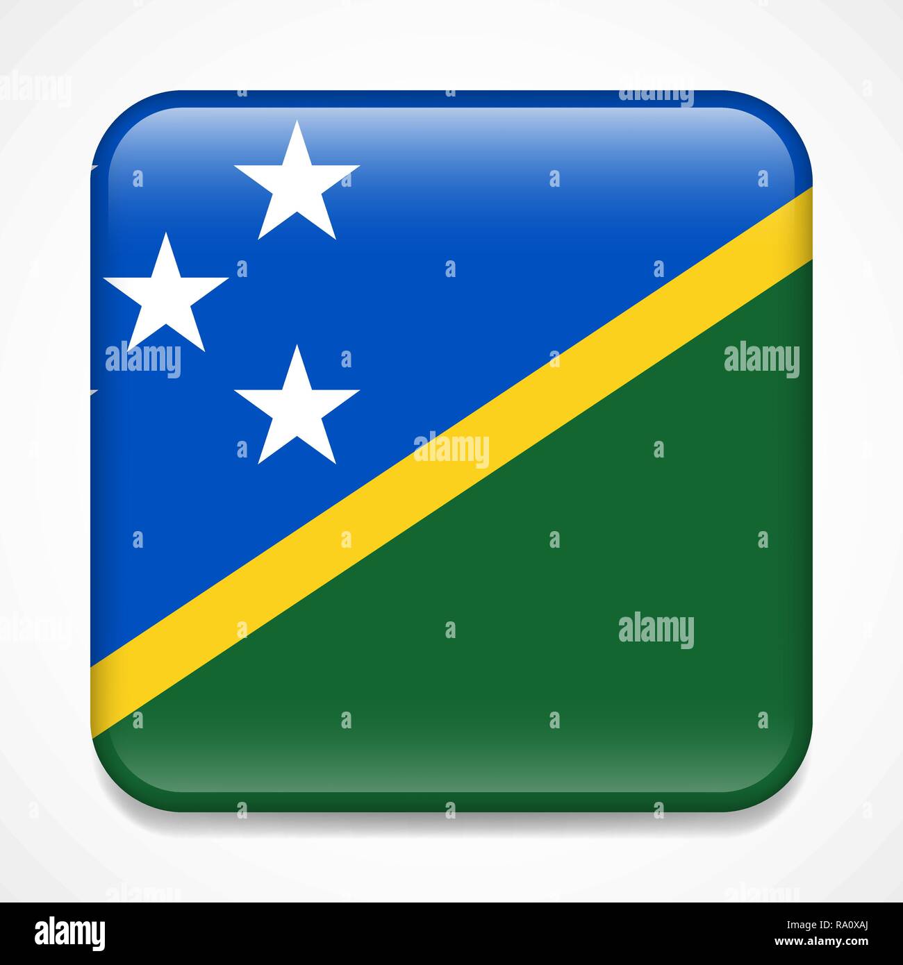 Flag of Solomon Islands. Square glossy badge Stock Vector Image & Art ...