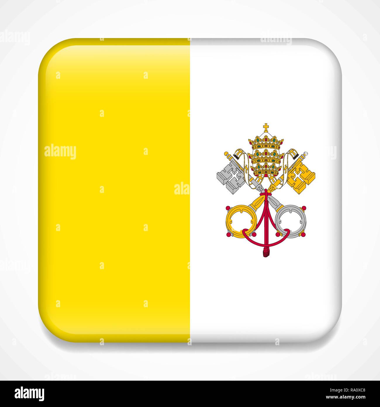 Flag of Vatican City, Holy See. Square glossy badge Stock Vector Image ...