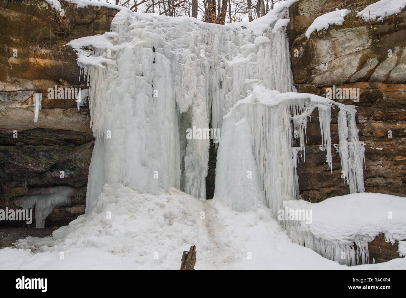 Graffiti Falls in Winter, Ohio Stock Photo - Alamy