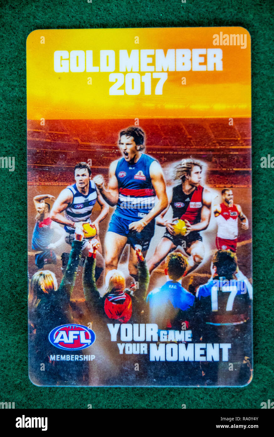 Australian Football League AFL membership card for the year 2017 Stock ...