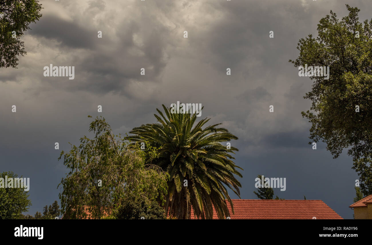 Threatening storm clouds above a residential area in Gauteng, South ...