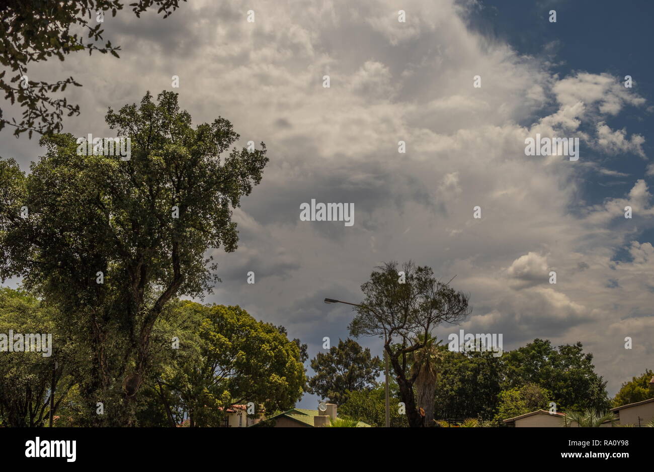 Threatening storm clouds above a residential area in Gauteng, South ...