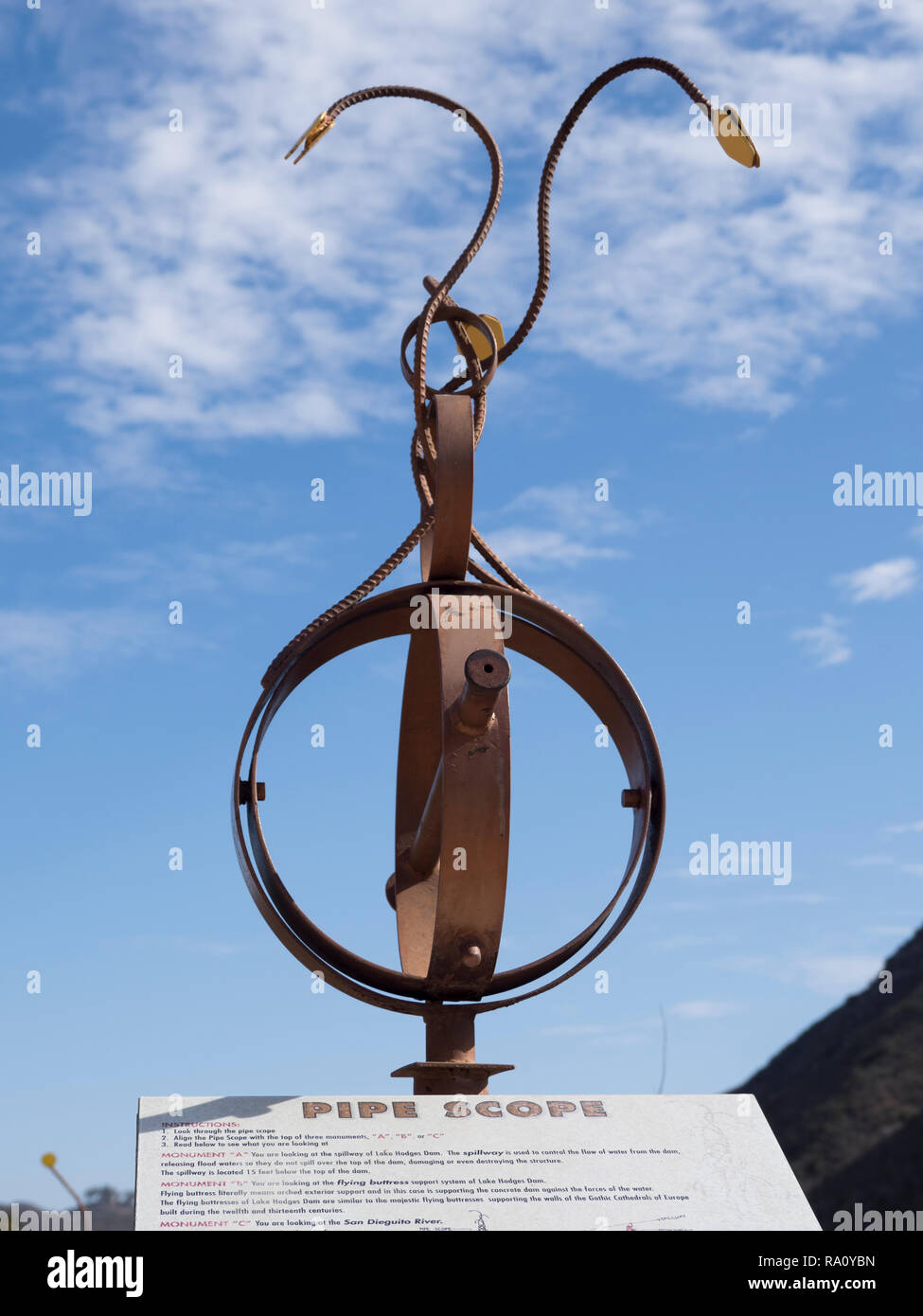 lake hodges reservoir pipe scope Stock Photo - Alamy