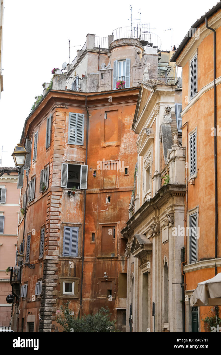 Facade of Buildings in Rome City, Italy Stock Photo - Alamy