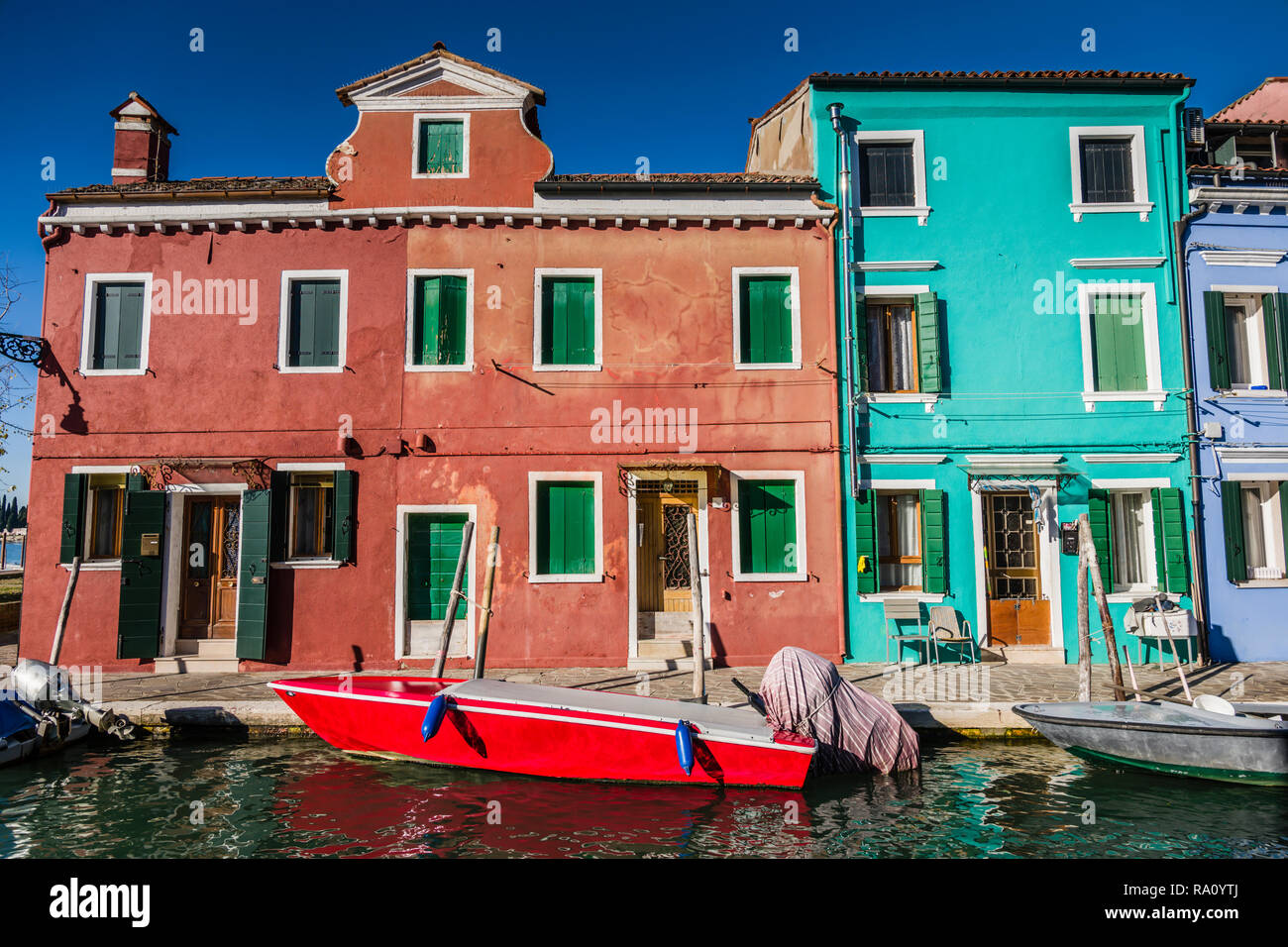 Painted buildings,Burano, Venice, Italy Stock Photo - Alamy