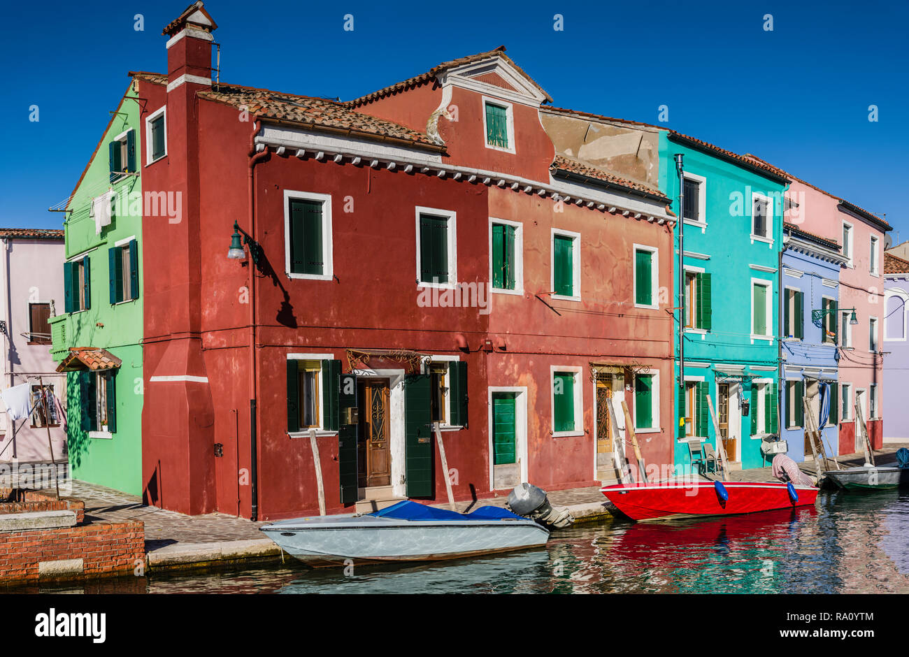Painted buildings,Burano, Venice, Italy Stock Photo - Alamy