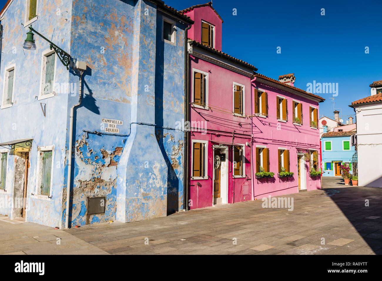 Painted buildings,Burano, Venice, Italy Stock Photo - Alamy