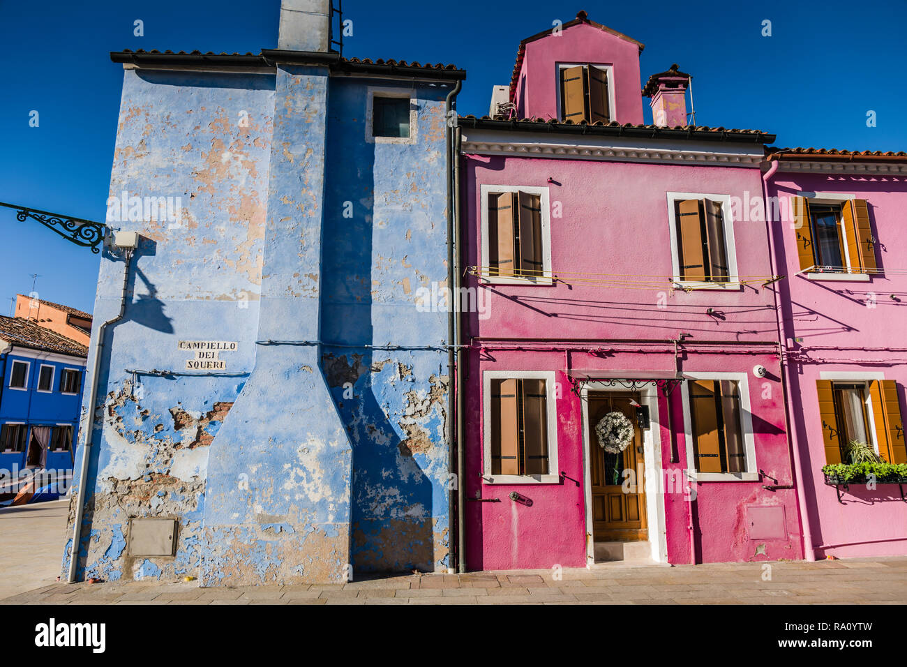 Painted buildings,Burano, Venice, Italy Stock Photo - Alamy