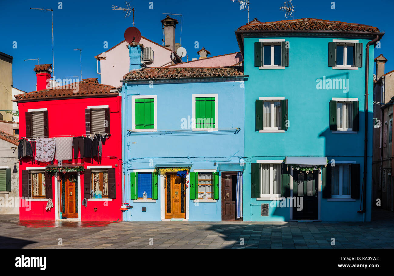 Painted buildings,Burano, Venice, Italy Stock Photo - Alamy