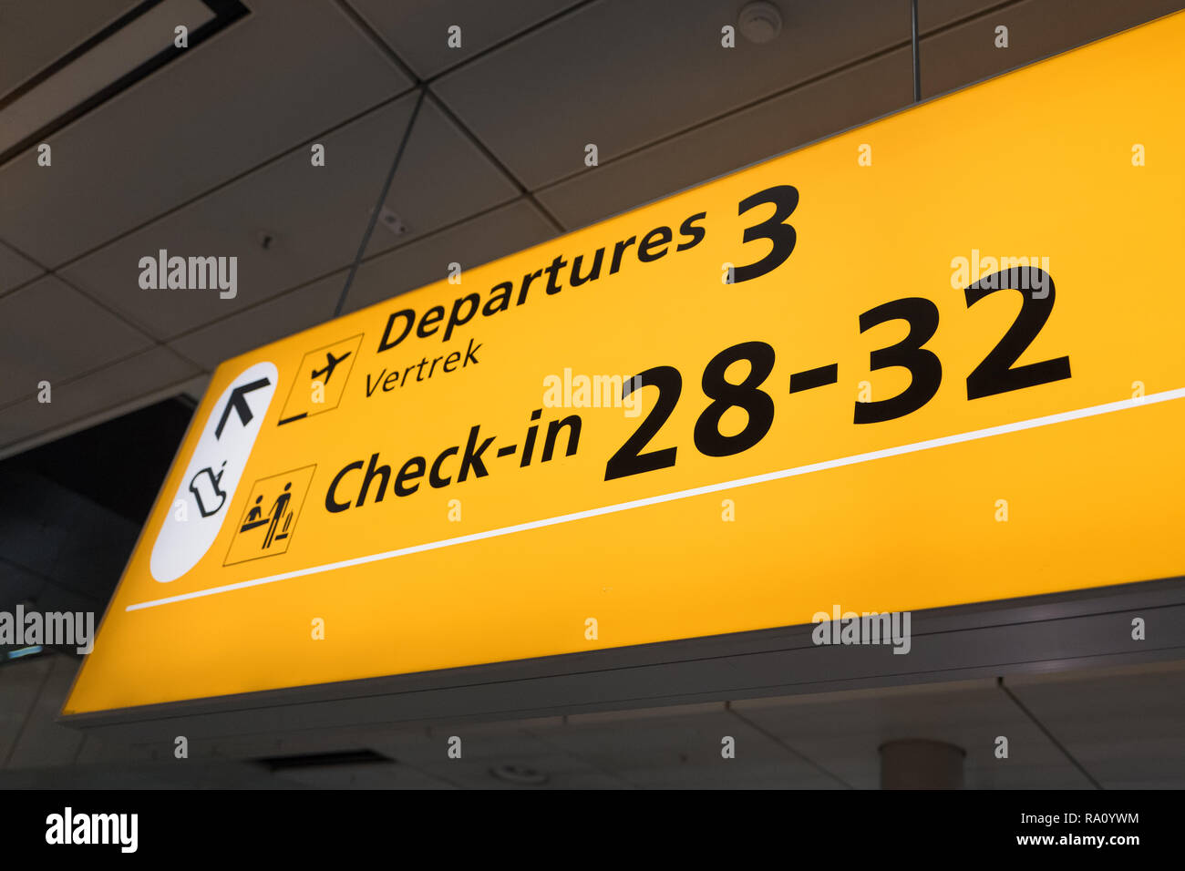Airport Direction Sign Schiphol Airport High Resolution Stock ...