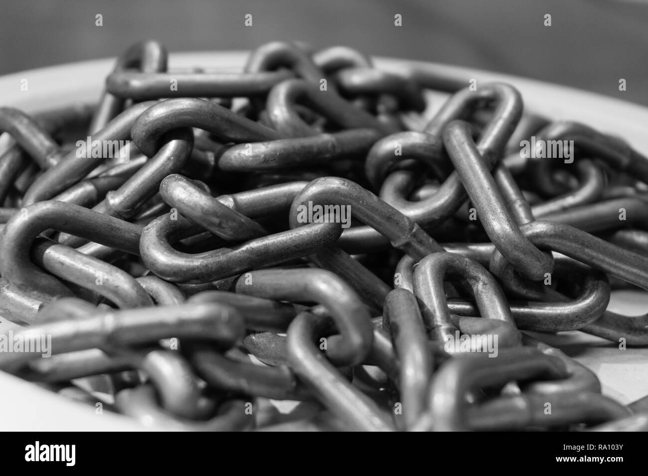 Close-up gray chain background. Photo of metallic chain on background ...