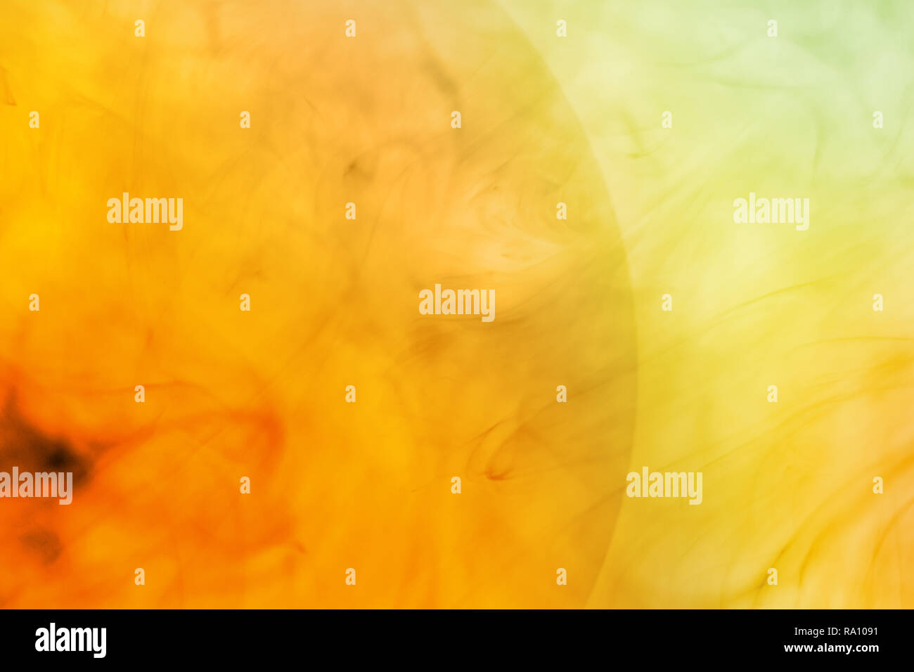 Yellow color ink flowed in water. Abstract yellow color ink pattern ...