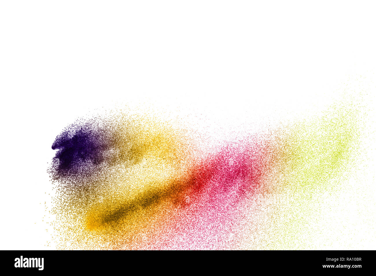 The explosion of color powder. Beautiful powder fly away. The cloud of ...