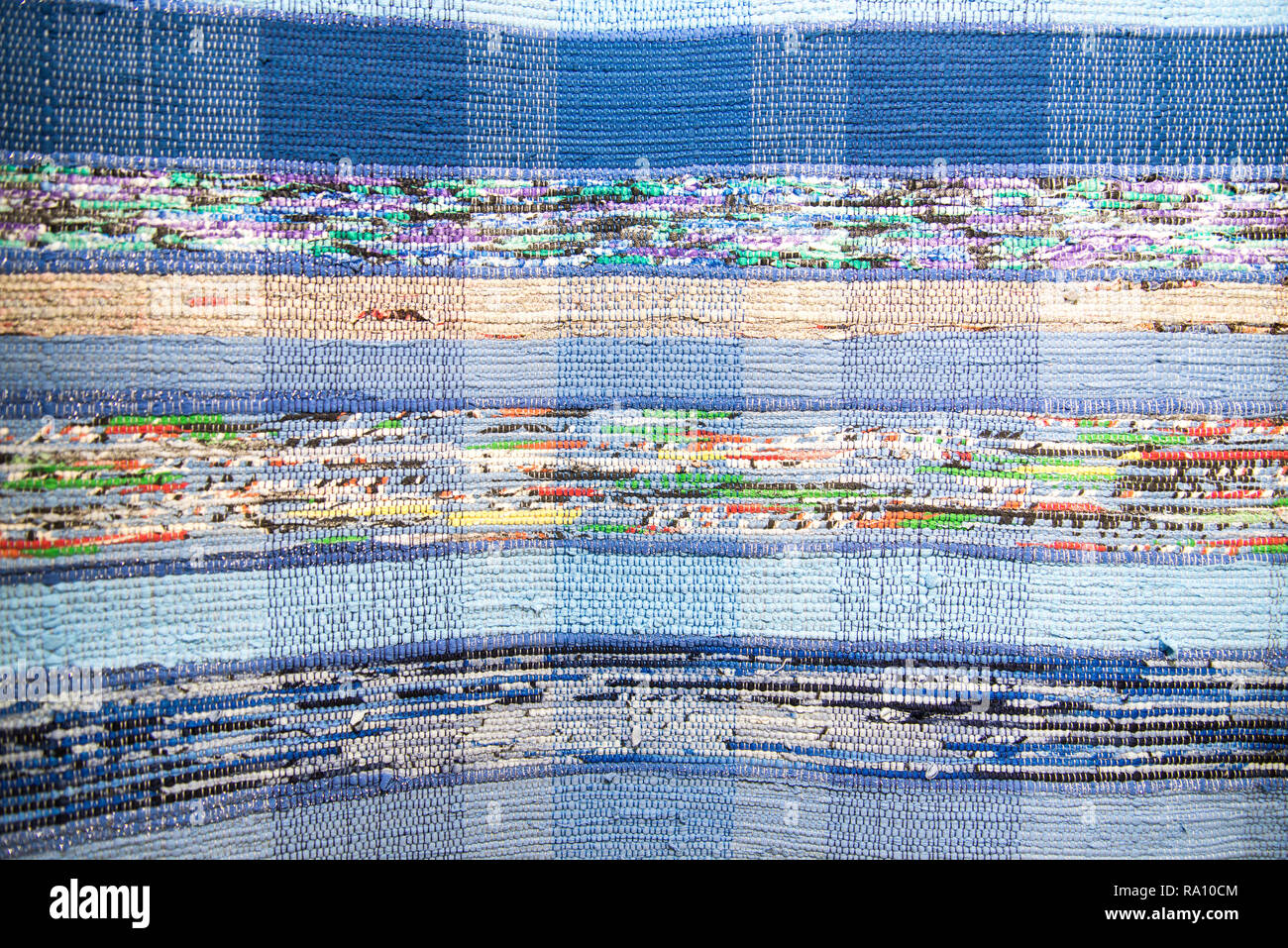 Texture of multi-colored homespun rug. Traditional rustic very long ...