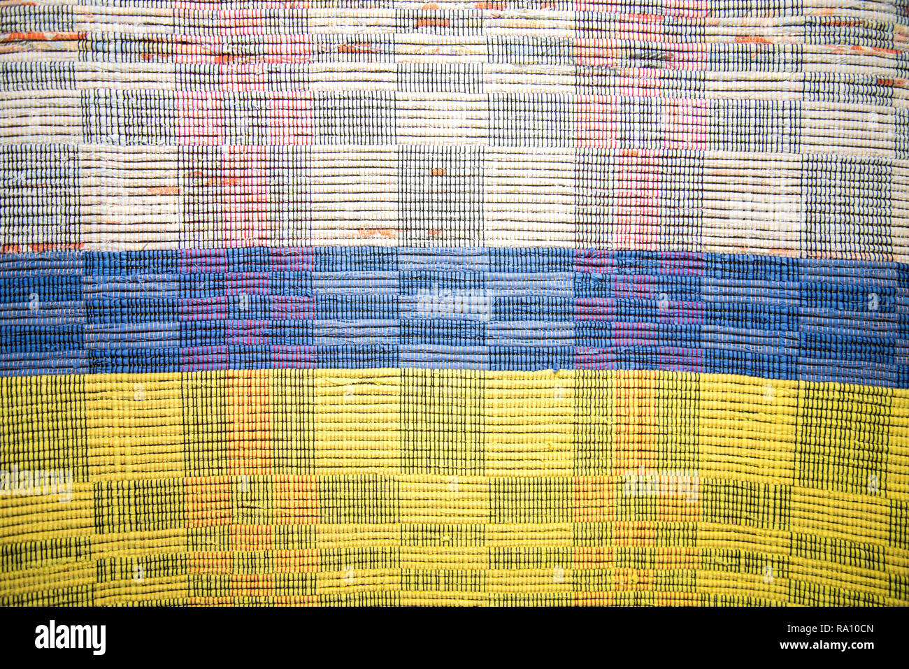 Texture of multi-colored homespun rug. Traditional rustic very long ...