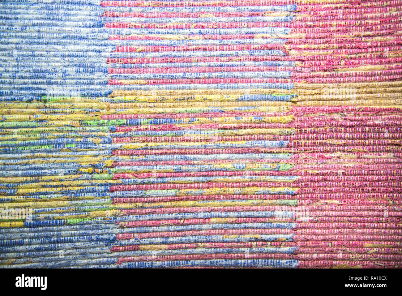 Texture of multi-colored homespun rug. Traditional rustic very long ...