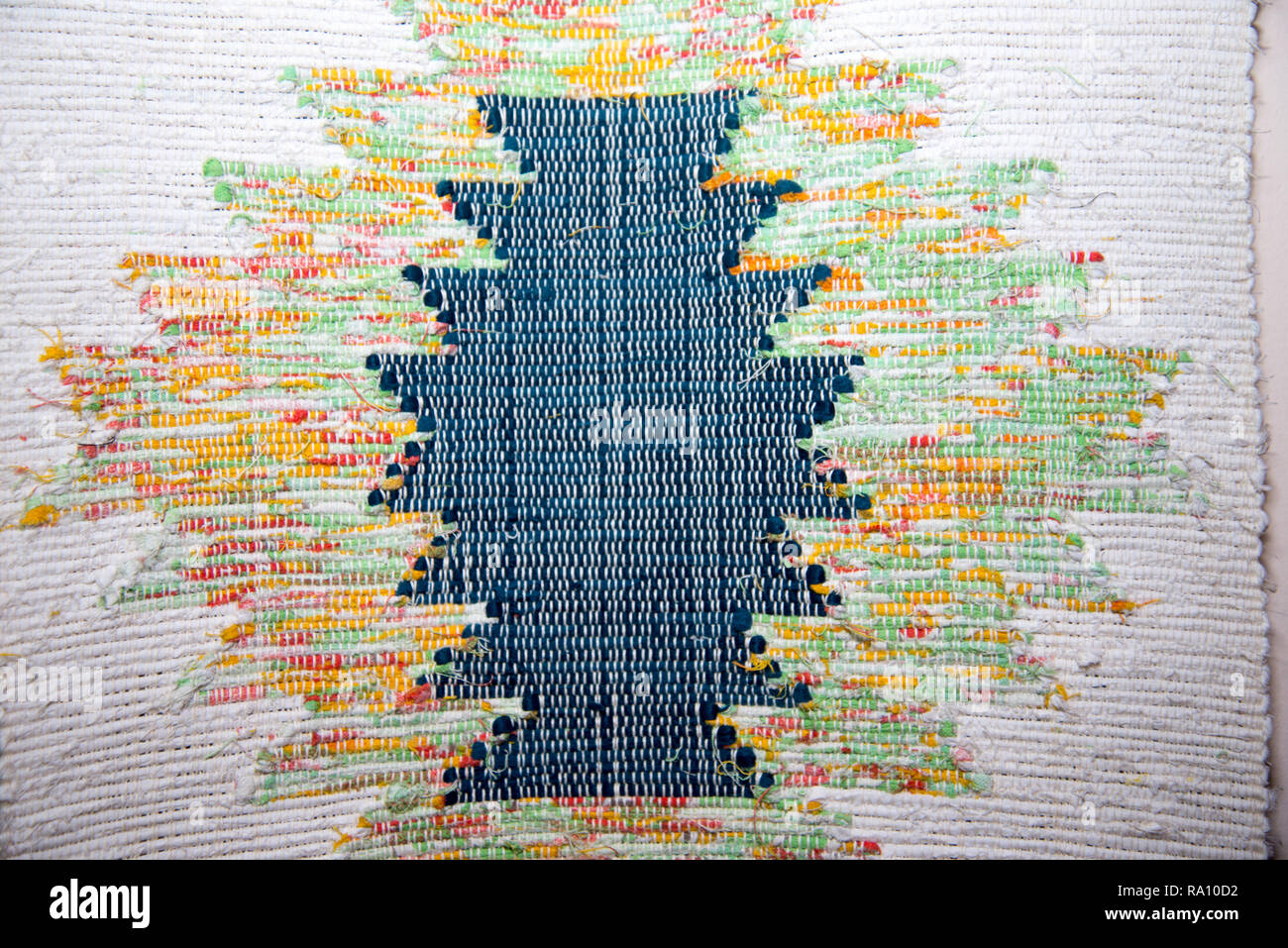 Texture of multi-colored homespun rug. Traditional rustic very long ...