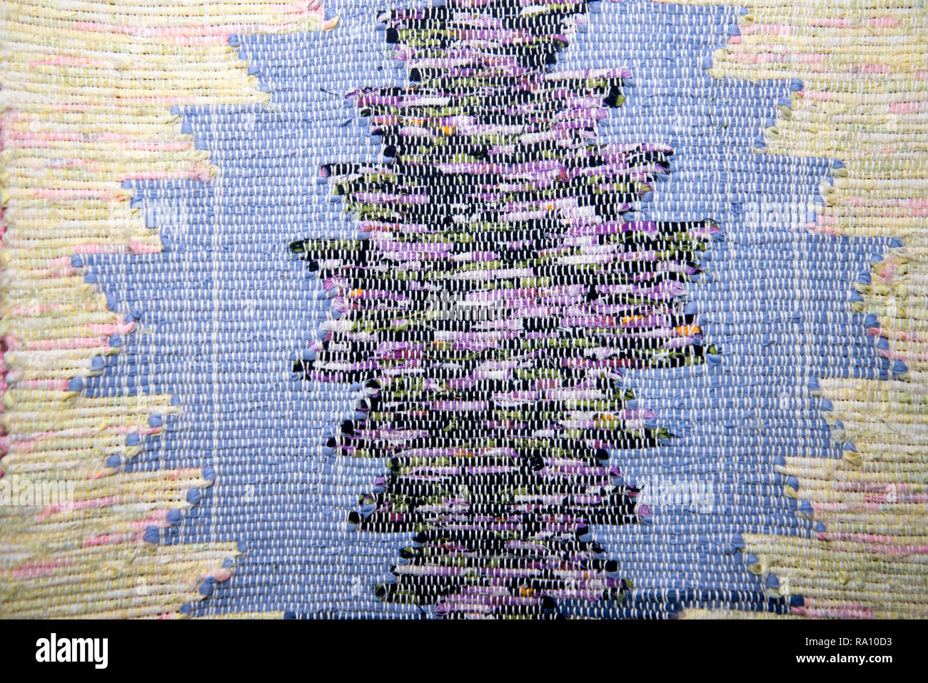 Texture of multi-colored homespun rug. Traditional rustic very long ...