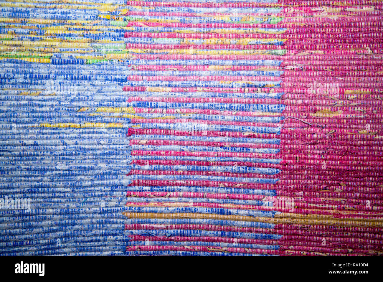 Texture of multi-colored homespun rug. Traditional rustic very long ...