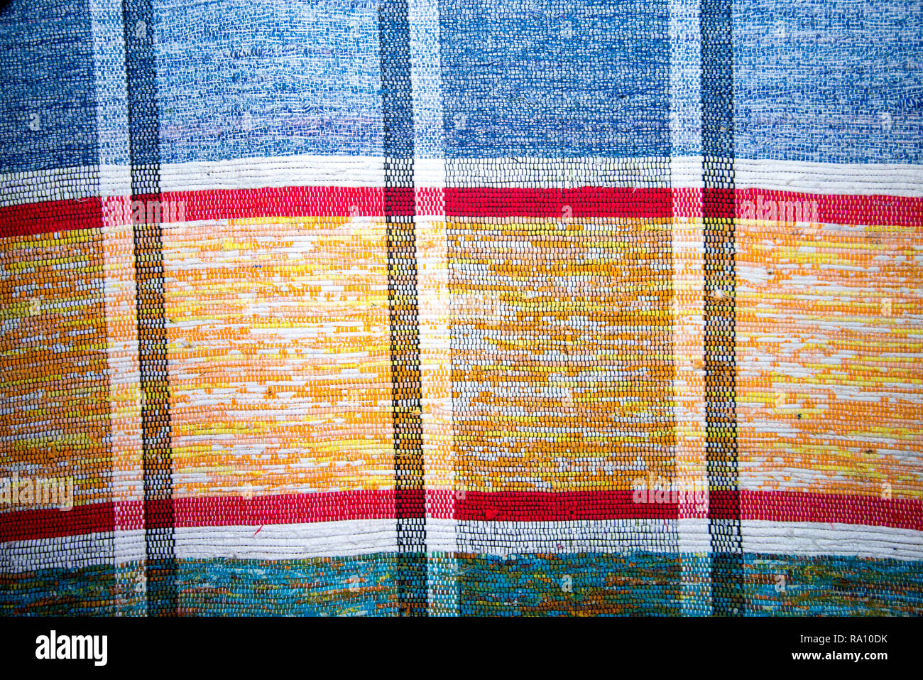 Texture of multi-colored homespun rug. Traditional rustic very long ...