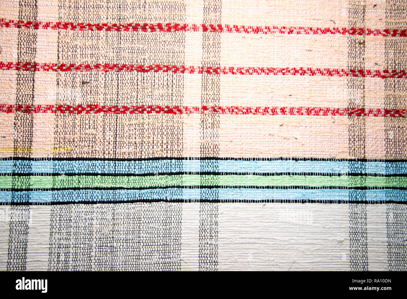 Texture of multi-colored homespun rug. Traditional rustic very long ...