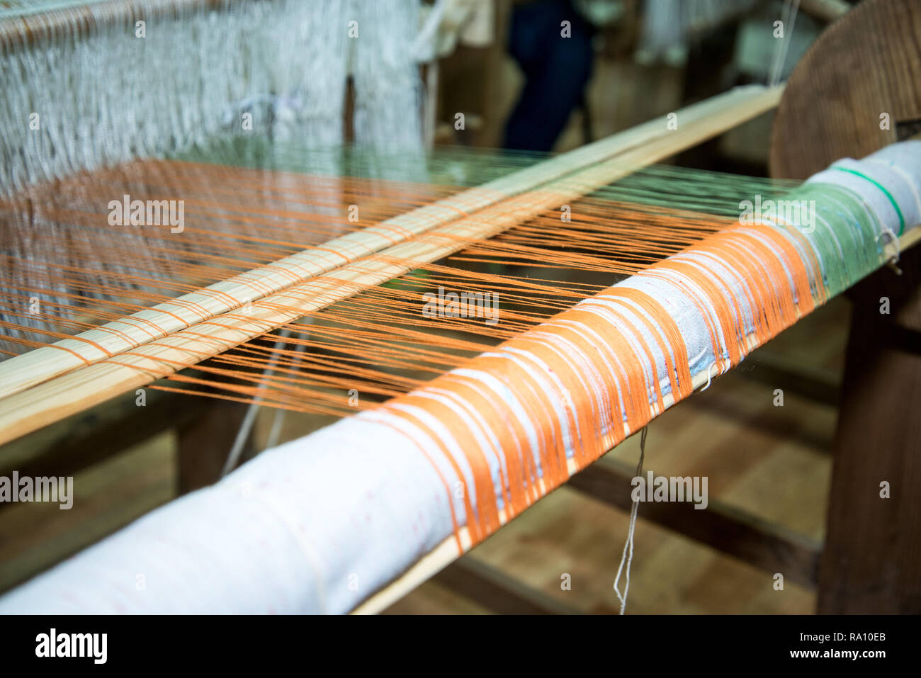 Traditional rustic loom. Russia Ural Stock Photo - Alamy