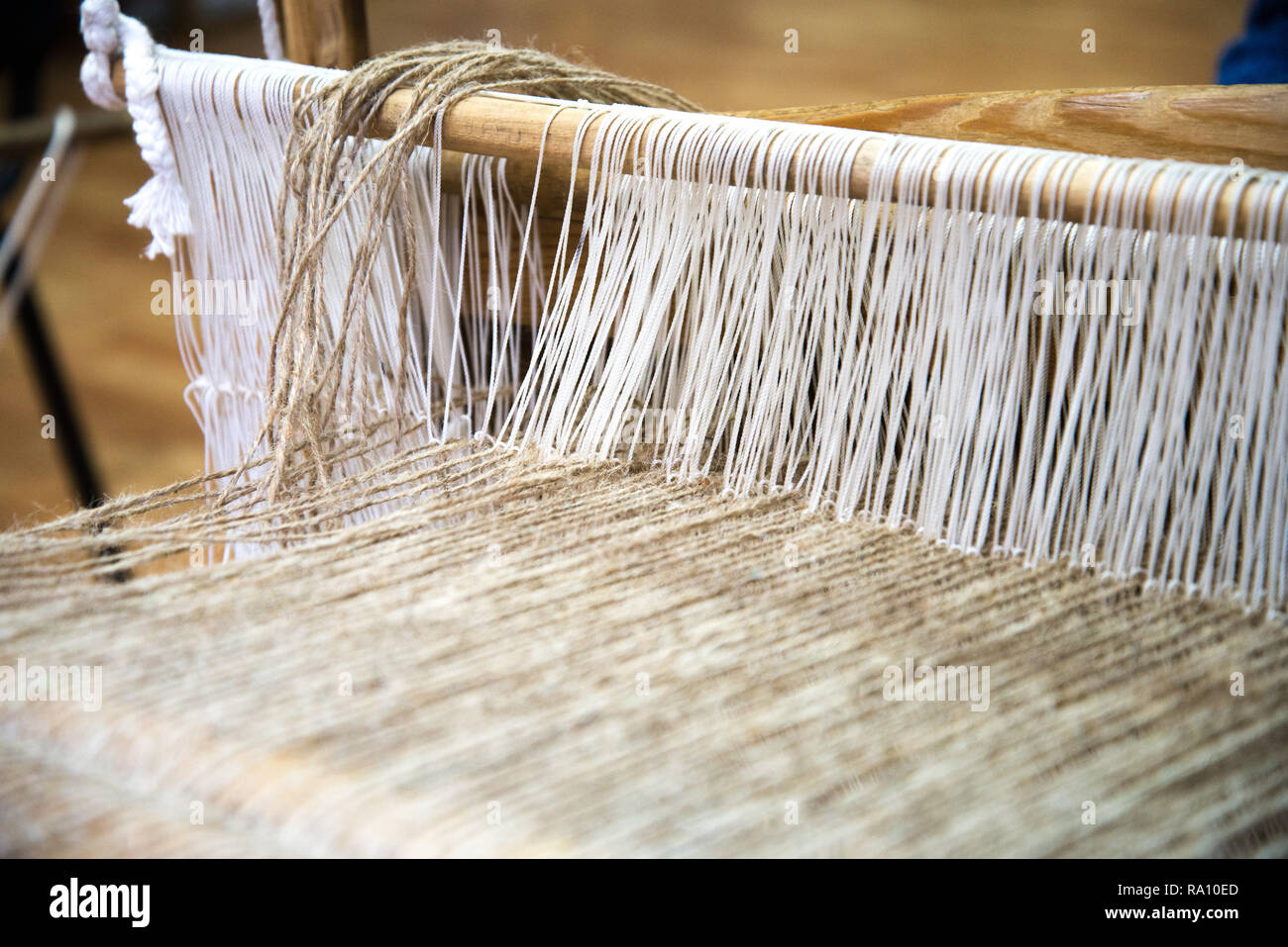 Traditional rustic loom. Russia Ural Stock Photo - Alamy