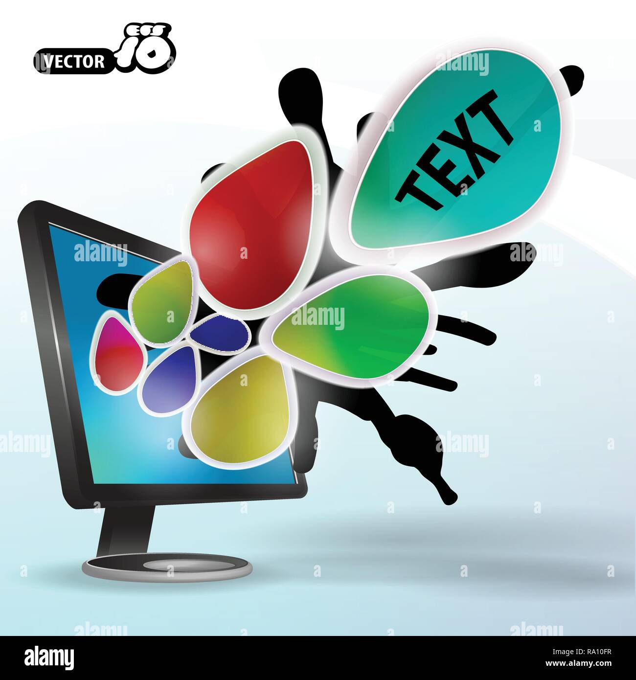 Abstract Multicolored Modern Communications Technology Concept Design ...