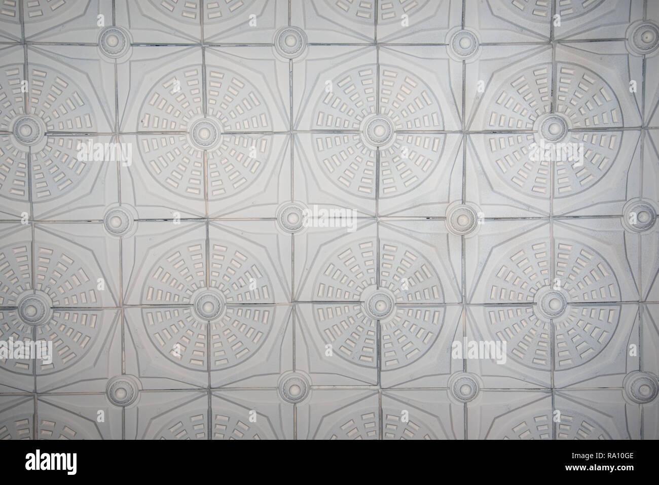 Old antique plaster ceiling with floral elements, gypsum ceiling tiles ...