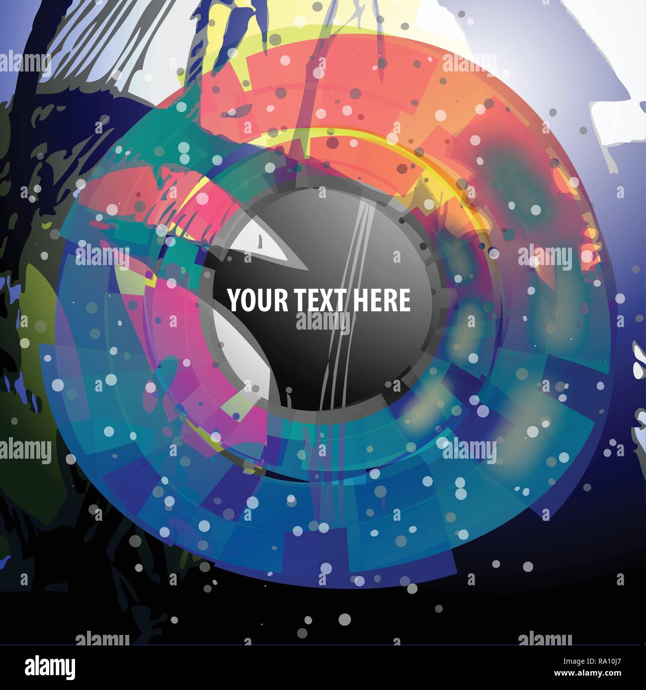 Abstract Multicolored Circular Modern Artistic Technology Concept ...