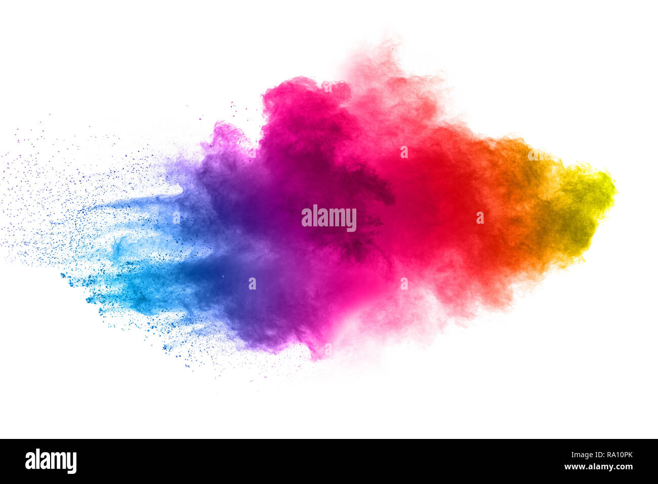 Color Powder Explosion White Background