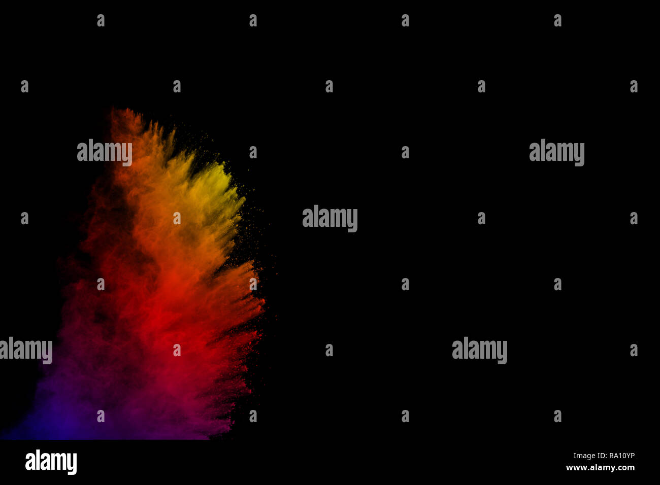 Colorful background of chalk powder. Color dust particles splattered on ...