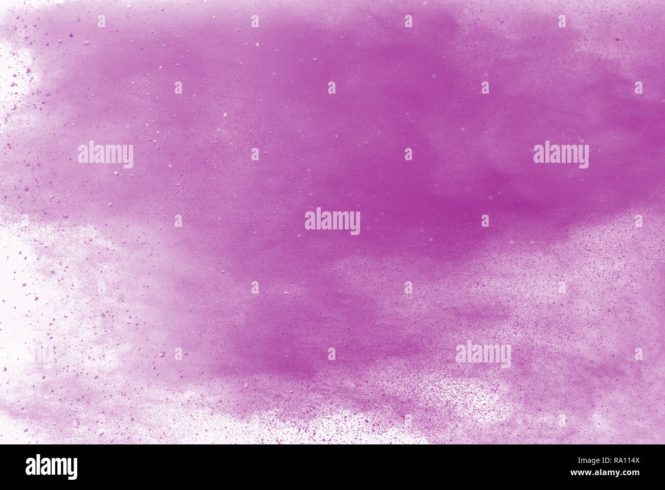 pink particles splatter on white background. Pink powder exploding ...
