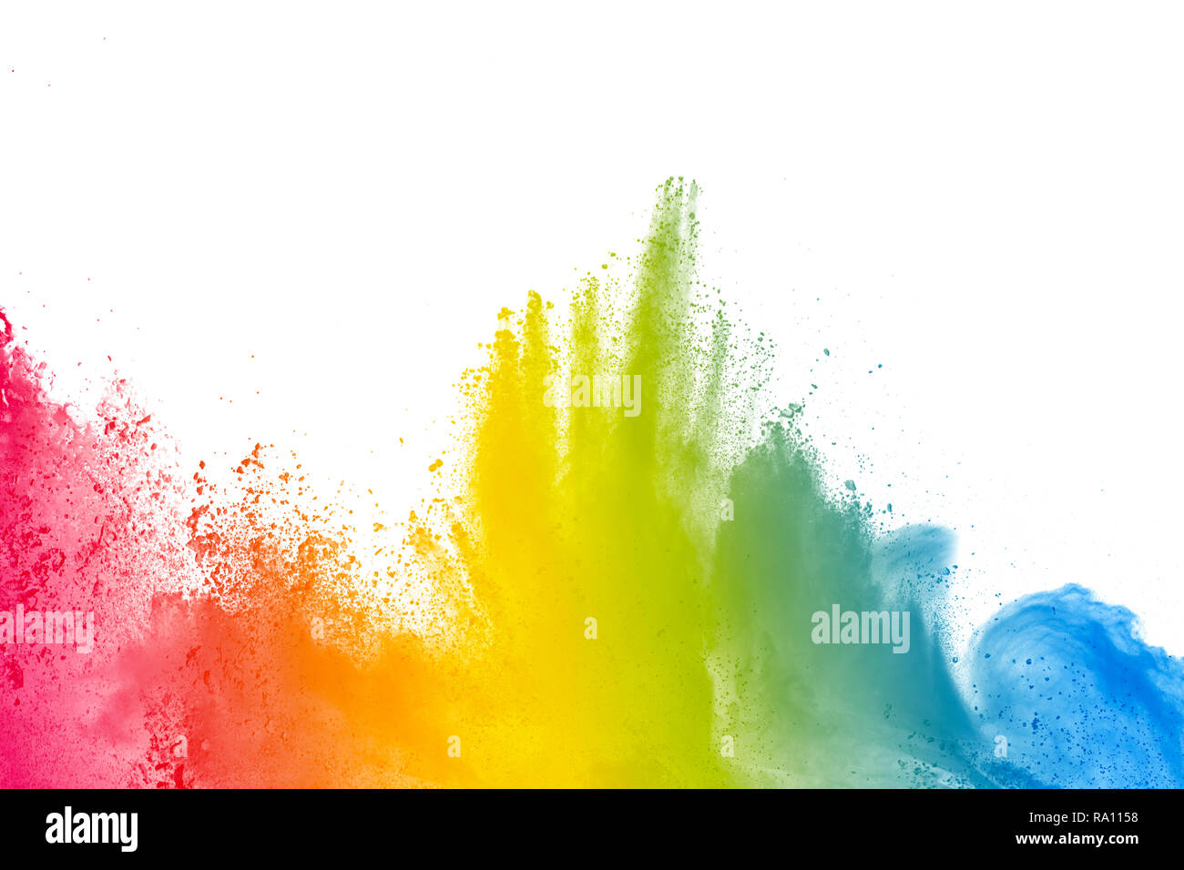 Colorful background of pastel powder.Color dust splash on white ...