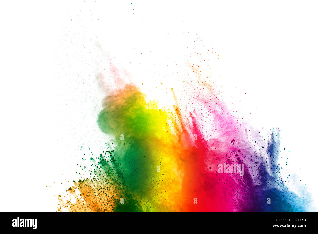 Colorful background of pastel powder.Color dust splash on white ...