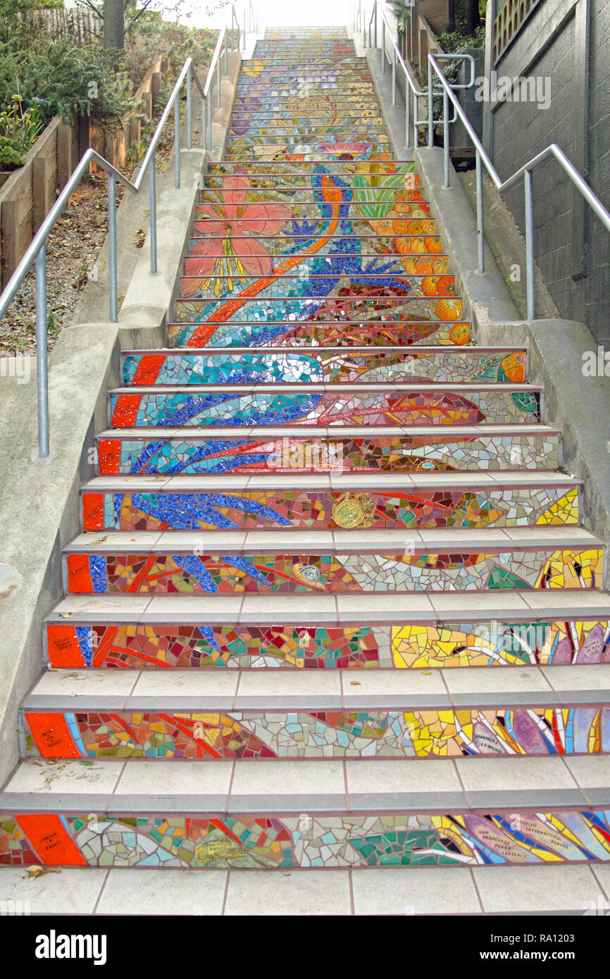 Hidden Garden Steps, Inner Sunset, San Francisco, California, USA Stock ...
