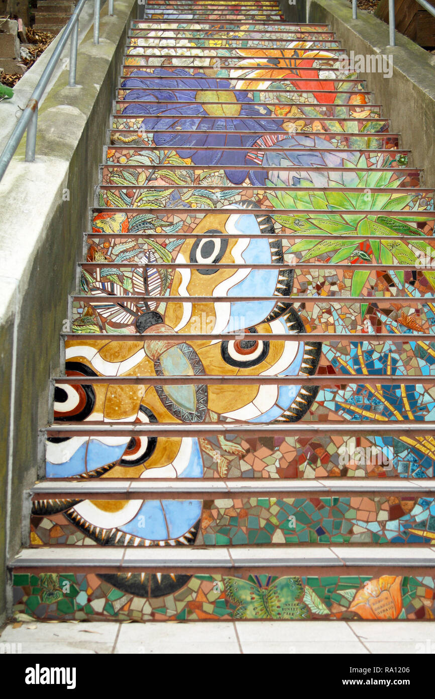 Hidden Garden Steps, Inner Sunset, San Francisco, California, USA Stock ...