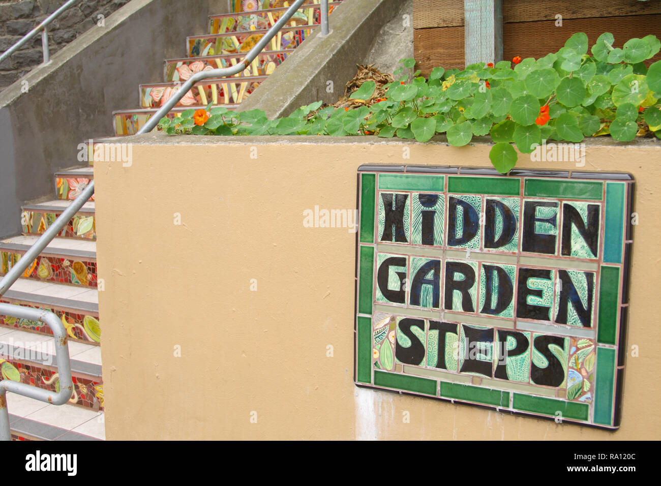 Hidden Garden Steps, Inner Sunset, San Francisco, California, USA Stock ...
