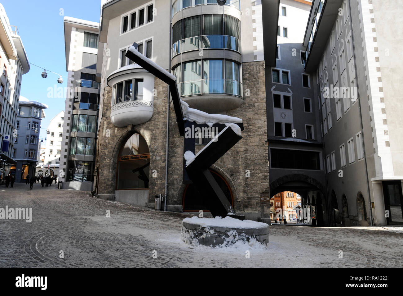The centre of St. Moritz shopping centre Stock Photo - Alamy